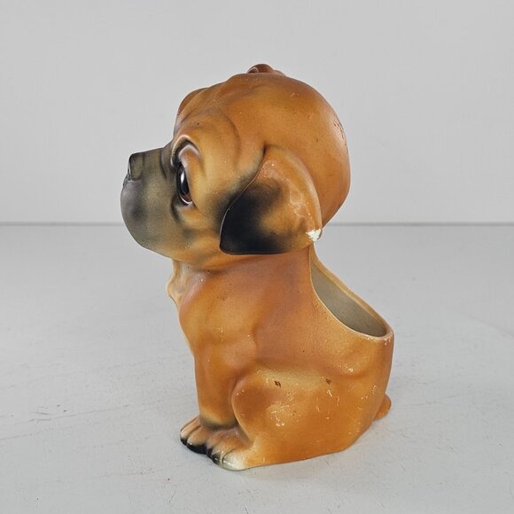 Accents | Vintage Ceramic Boxer Pug Dog Planter Big Eyes Kitsch Home ...